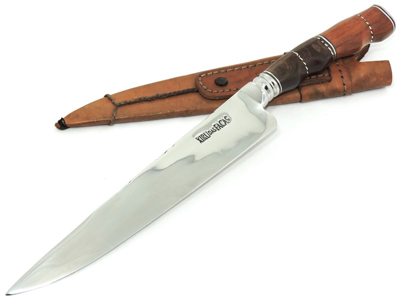 Faca Forjada Aço Inox 420c. Bainha Couro - 8 pol. - Xiru das Facas