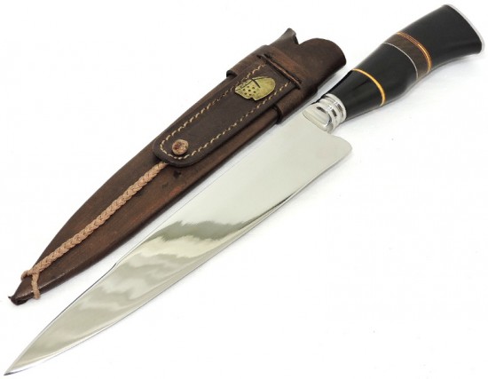 Faca Forjada em Aço 420c Integral Bainha Couro - 9 pol. - Xiru das Facas